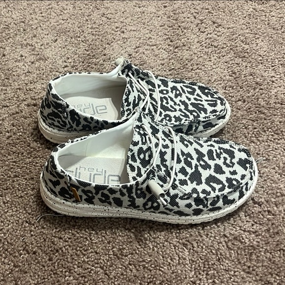 Hey Dude | Shoes | Hey Dude Kids Moccasins In Black And White Animal ...